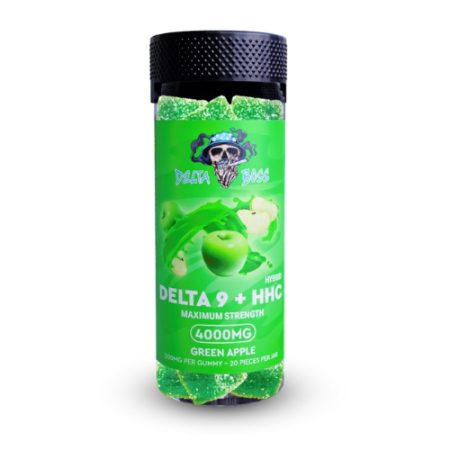 Delta Boss 4000mg Gummy - 20ct Jar Green Apple - Miami Distro