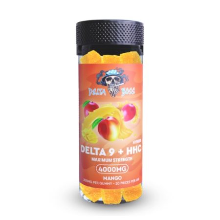 Delta Boss 4000mg Gummy - 20ct Jar Mango - Miami Distro