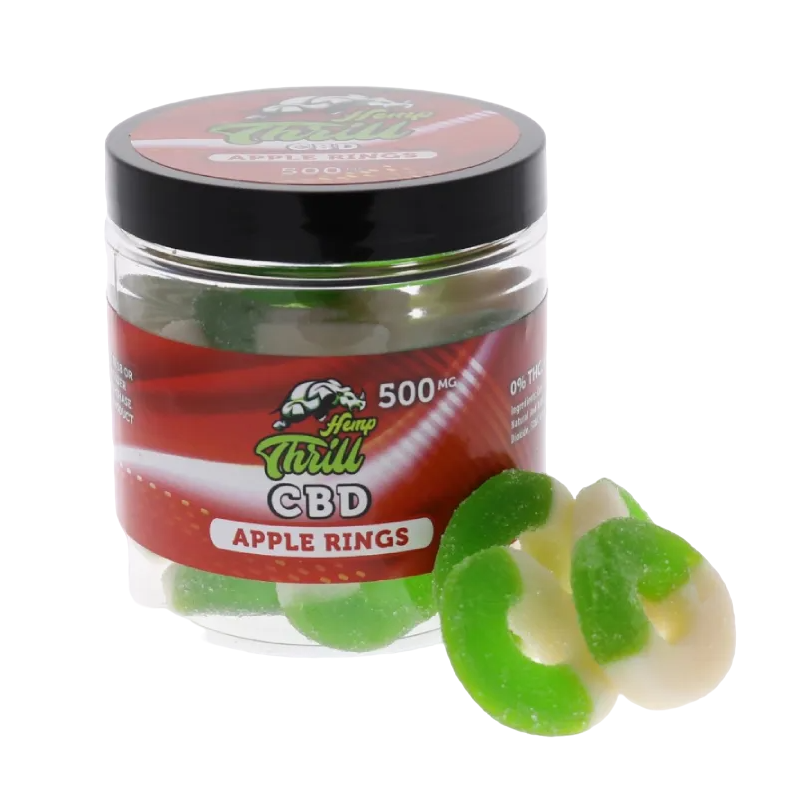 Hemp Thrill Gummy 500mg - Apple Rings - Miami Distro