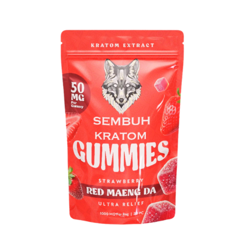 Sembuh Gummies 1000mg 20pc - Red Maeng Da-strawberry - Miami Distro